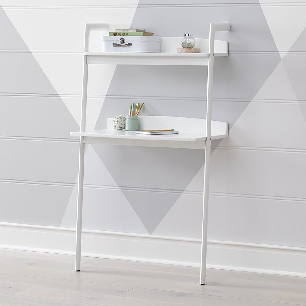 Addison White Leaning Desk - Crate and Barrel | Havenly