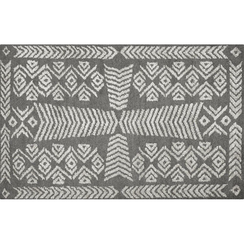 Trek Grey Patterned Shag Rug 5'x8' - CB2 | Havenly