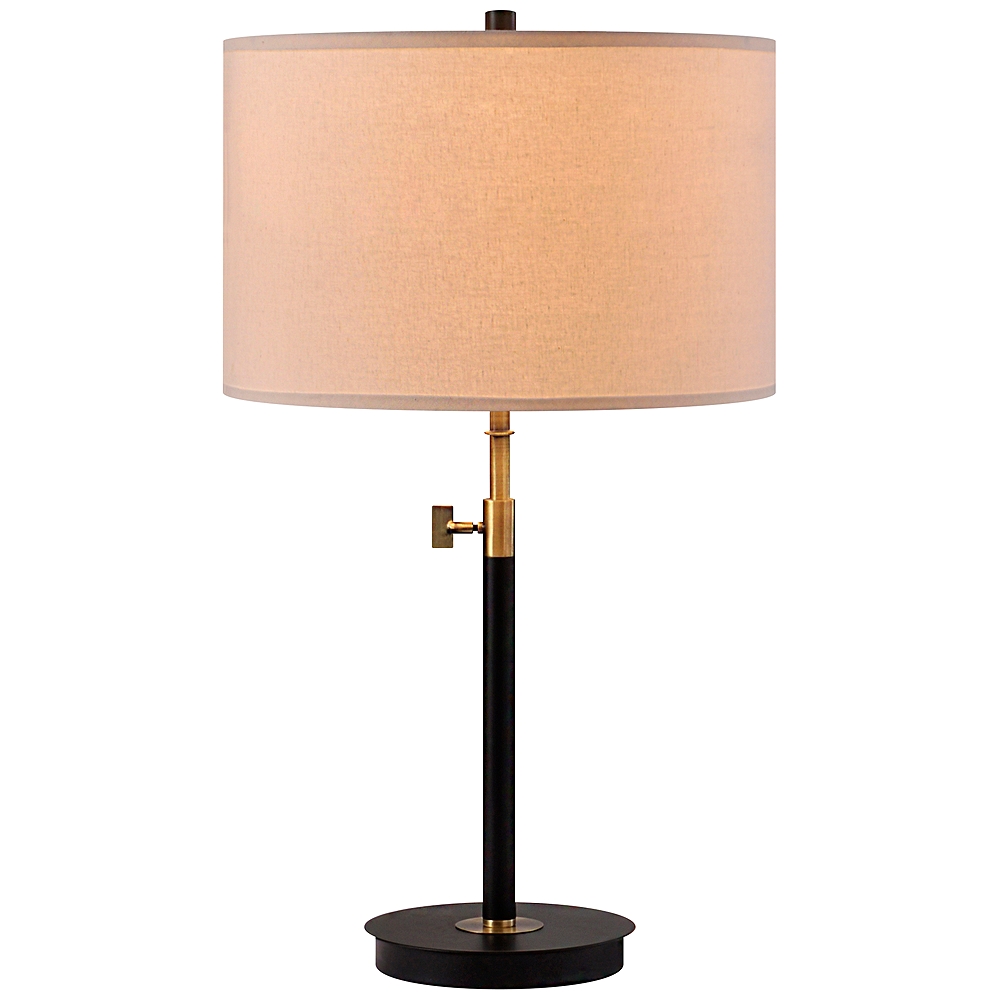 Riley Matte Black and Brass Adjustable Table Lamp - Style # 44E14 ...