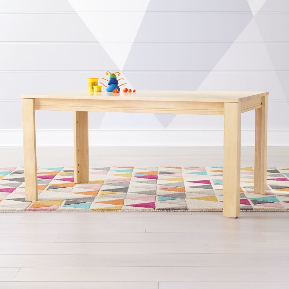 Large Natural Adjustable Kids Table w/ 23" Legs - Crate and Barrel ...