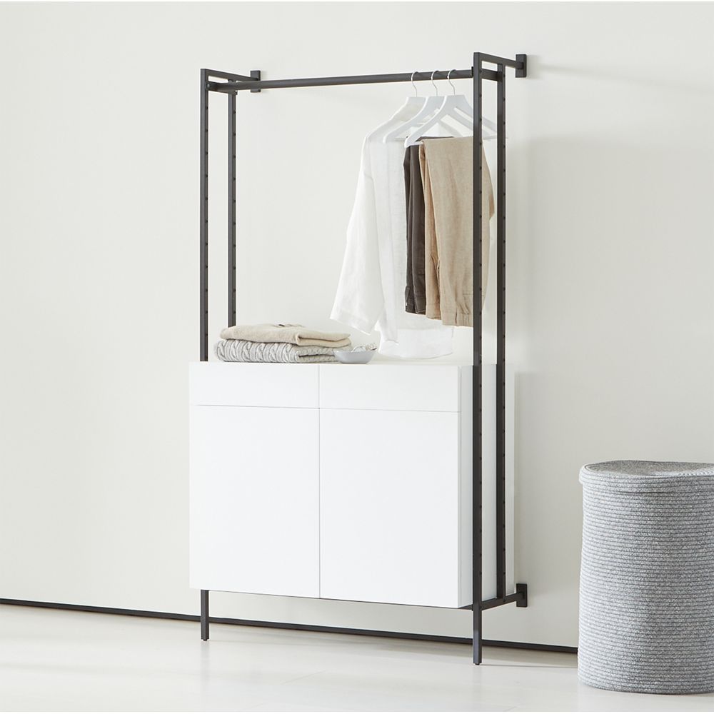 Flex Modular Closed Storage Cabinet with Clothing Bar - Crate and ...