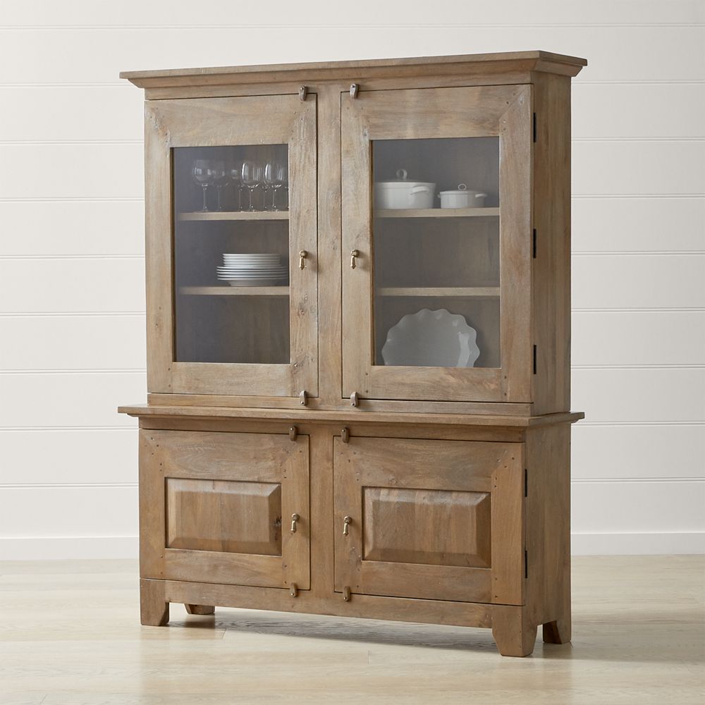 Basque Grey Wash Buffet with Hutch Top - Crate and Barrel | Havenly
