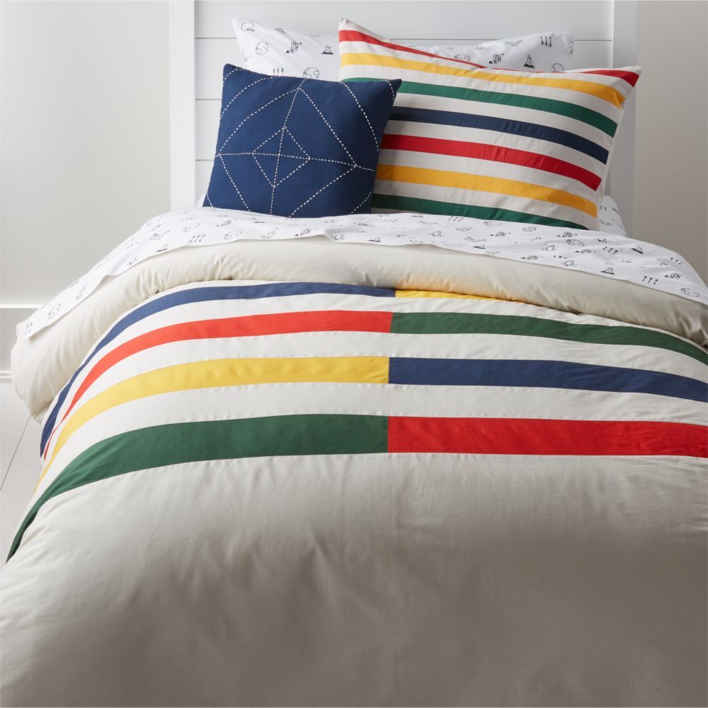 Modern Full/Queen Striped Duvet Cover - Crate and Barrel | Havenly