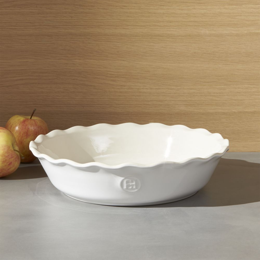 Emile Henry Modern Classic Sugar White Pie Dish - Crate and Barrel ...