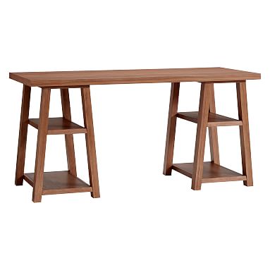 Customize-It Simple Trestle Desk, Water-Based Walnut - Pottery Barn ...