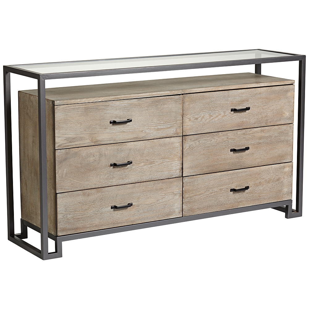 Liev Wood and Metal 6-Drawer Buffet Cabinet - Style # 32H87 - Lamps ...