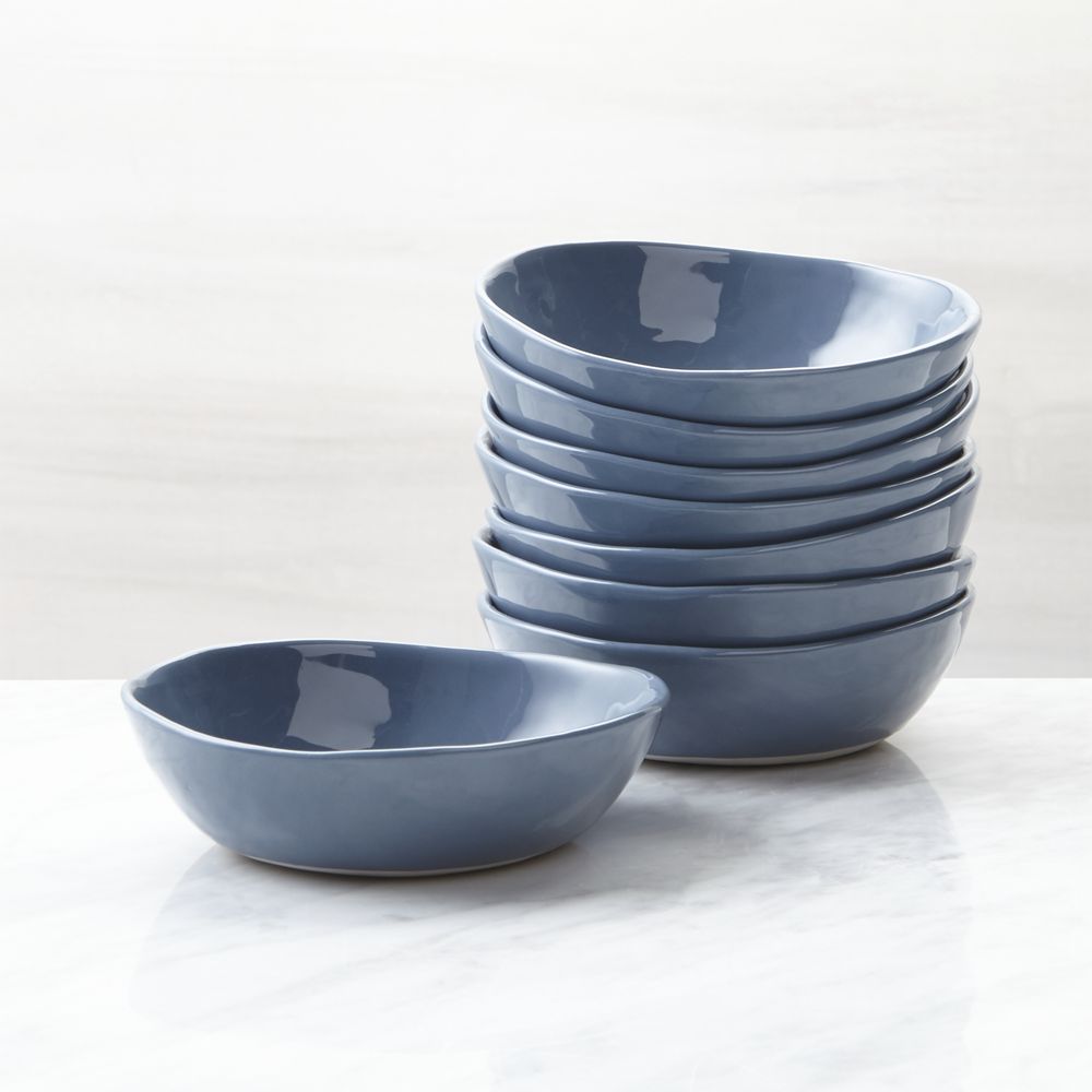 Mercer Denim Blue Porcelain Mini Bowls, Set of 8 - Crate and Barrel ...