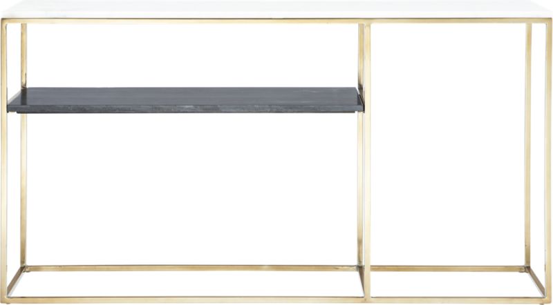 Cb2 two tone marble console store
