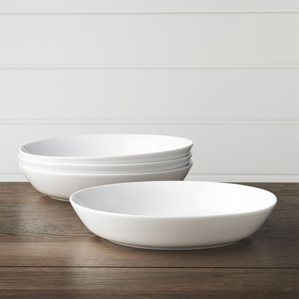 Hue White Low Bowls, Set of 4 - Crate and Barrel | Havenly