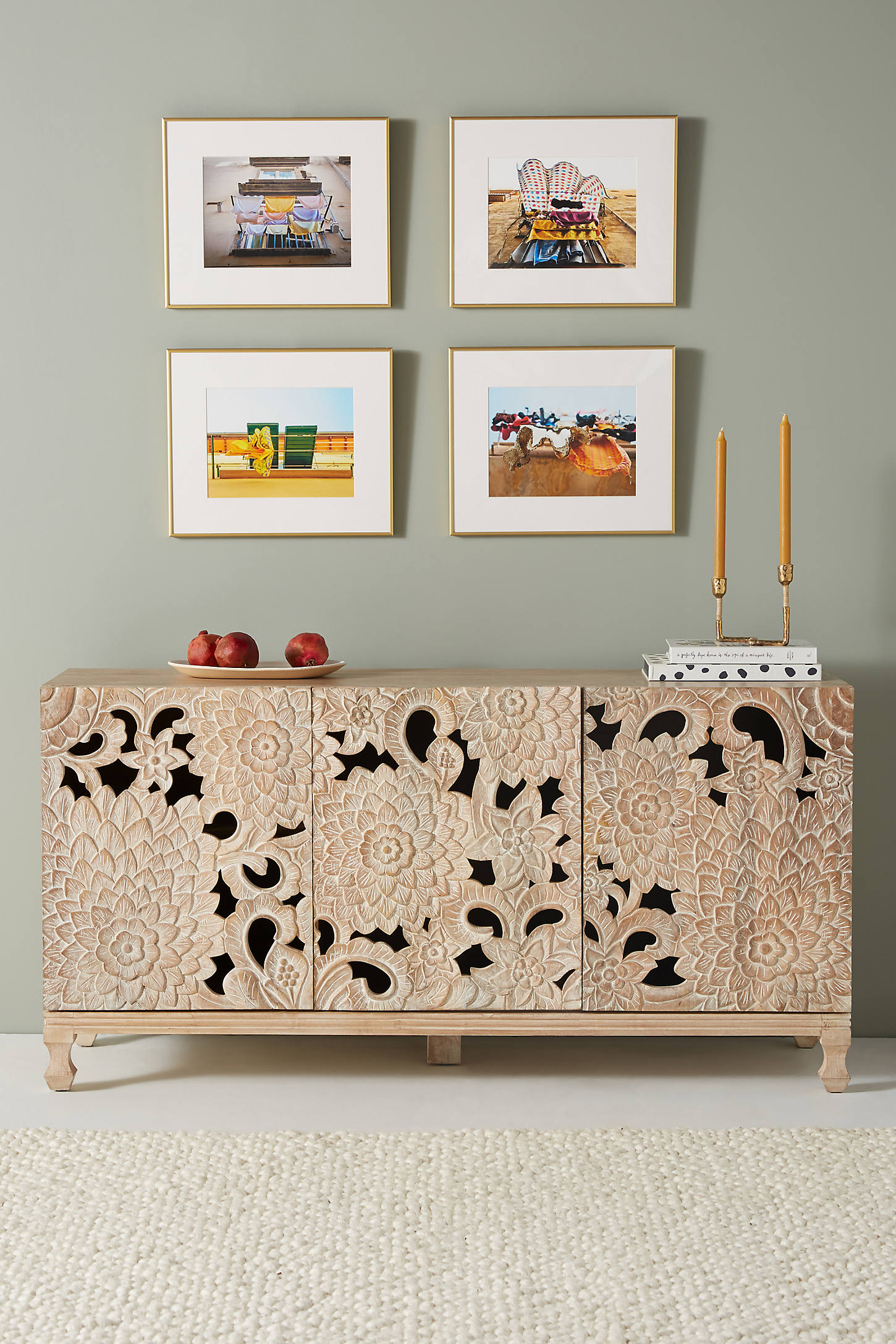 Handcarved Lotus Sideboard - Anthropologie | Havenly