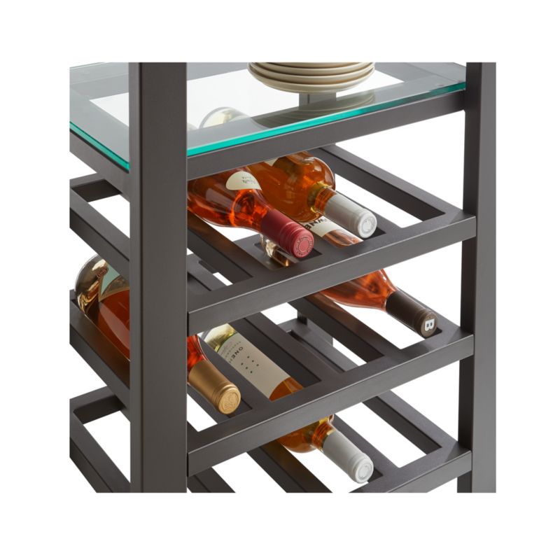 Pilsen Graphite Modular Wine Tower - Crate and Barrel | Havenly