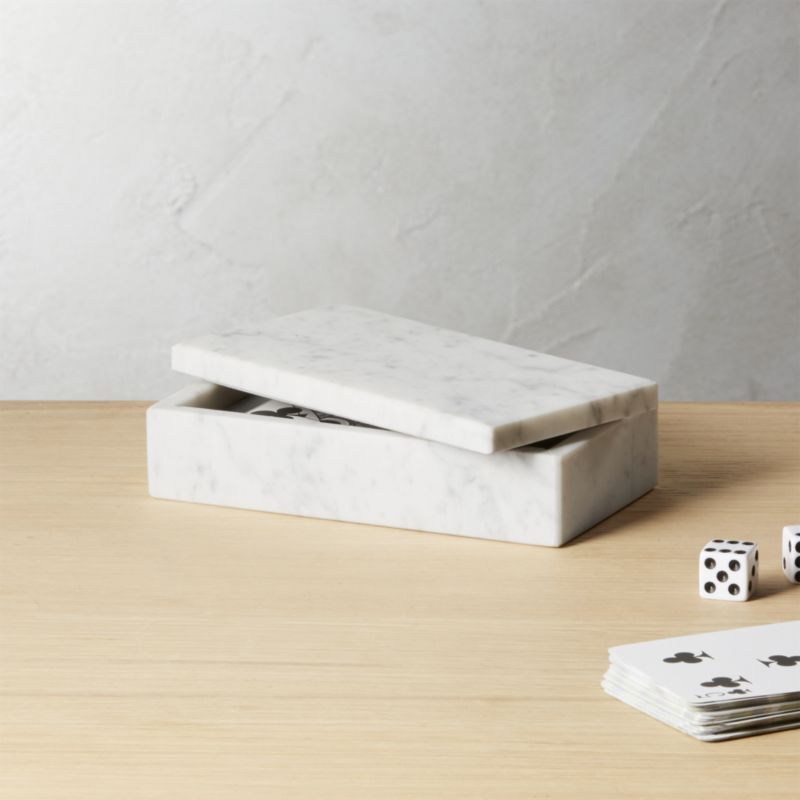 Small White Marble Box - CB2