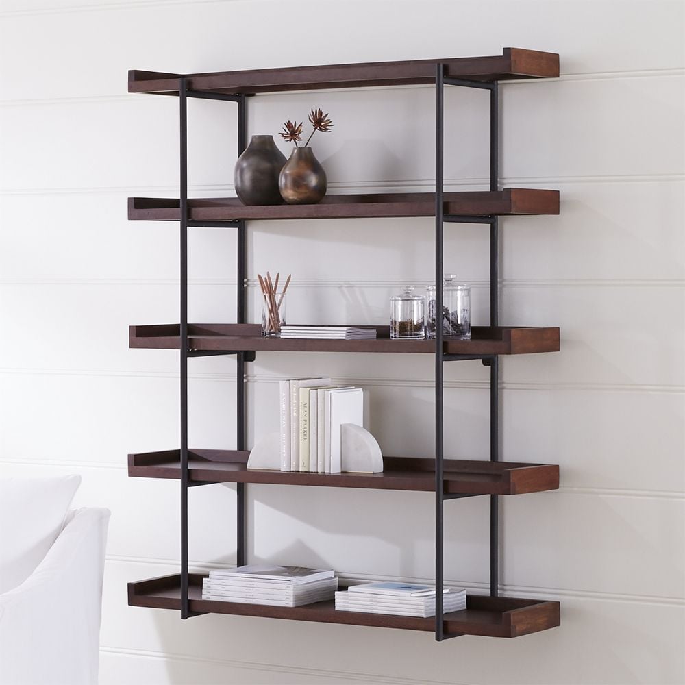 Beckett 48" 5-Tier Wall Shelf - Crate and Barrel | Havenly