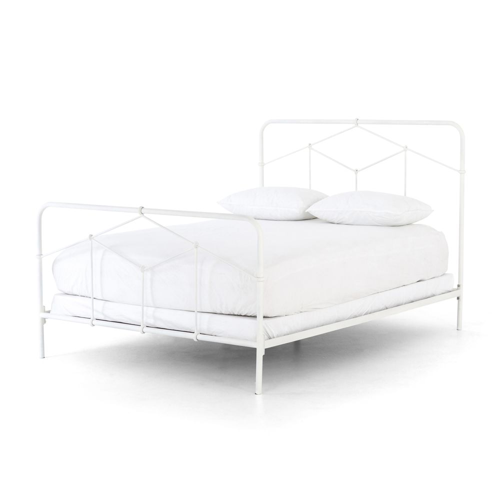 Casey Queen White Iron Bed - Crate and Barrel | Havenly