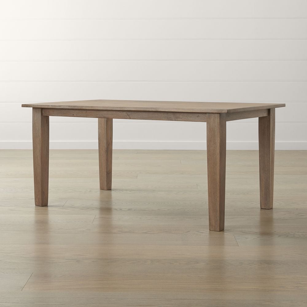 Basque 65" Weathered Light Brown Solid Wood Dining Table - Crate and ...
