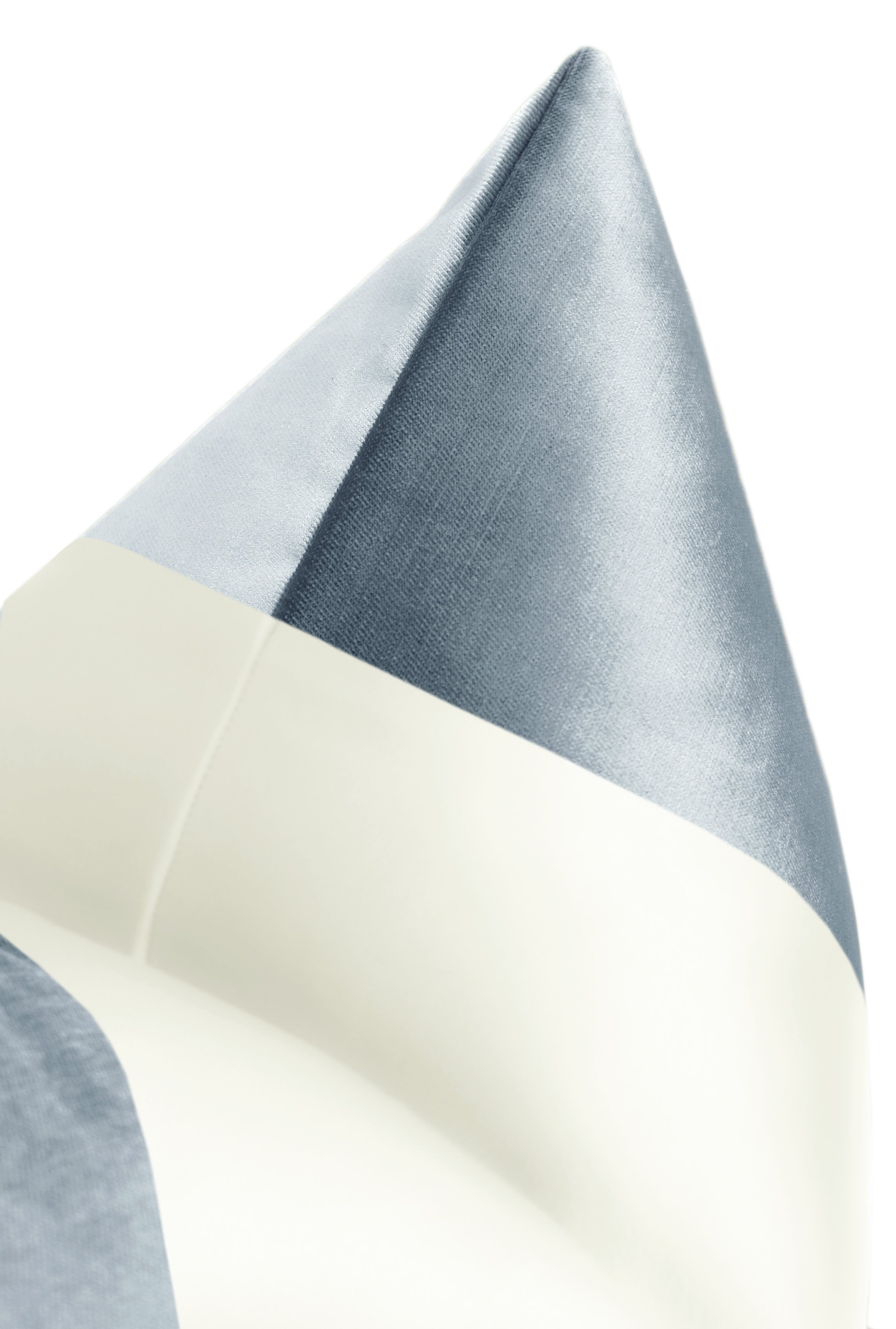 PANEL COLORBLOCK :: FAUX SILK VELVET // DELFT + ALABASTER SILK - 18" X ...