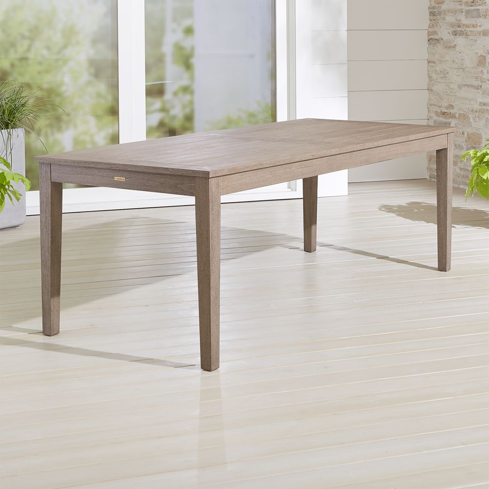 Regatta 84" Weathered Grey Solid Teak Wood Rectangular Outdoor Dining ...