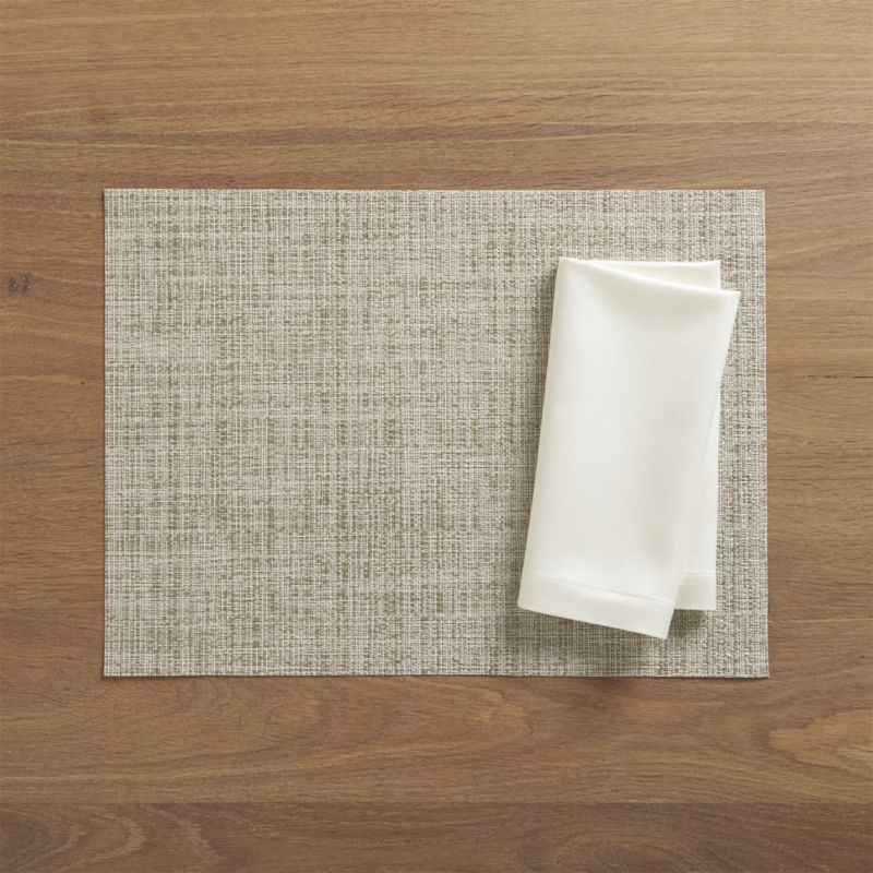 Chilewich ® Rectangular Crepe Neutral Easy-Clean Vinyl Placemat - Crate ...