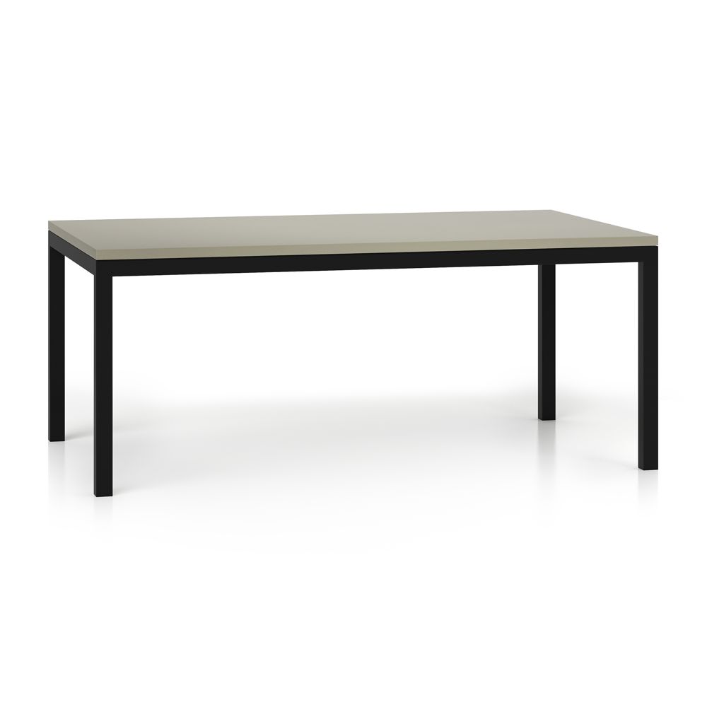 Parsons Grey Solid Surface Top/ Dark Steel Base 72x42 Dining Table ...