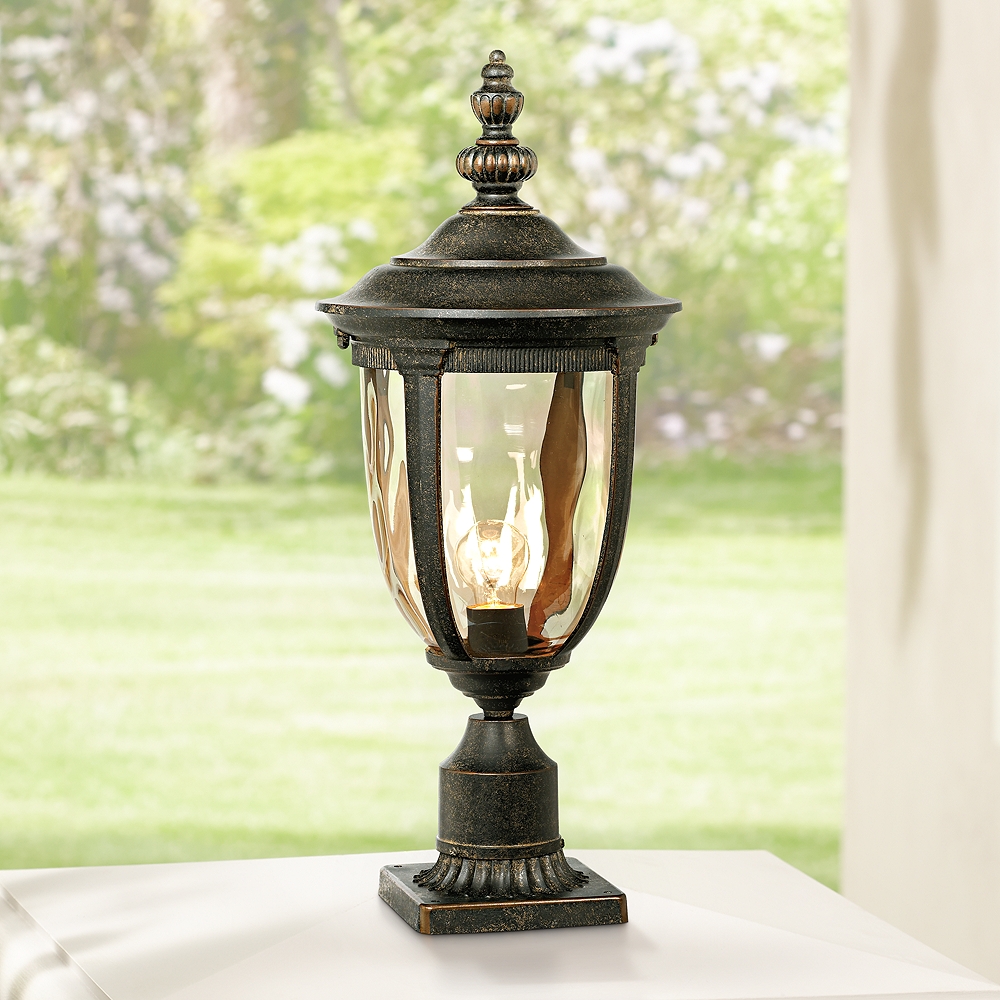 Bellagio 22 3/4" High Bronze Post Light with Pier Mount Adapter - Lamps ...
