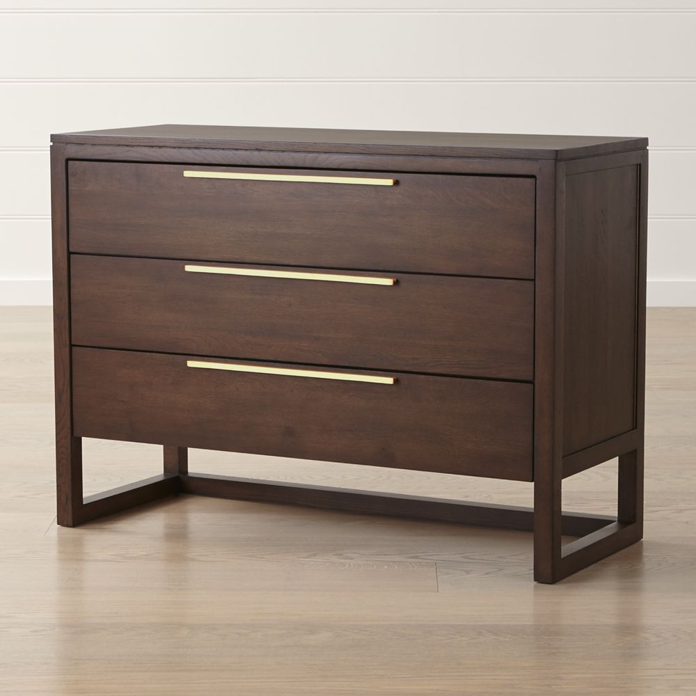 Linea Mocha 3-Drawer Chest - Crate and Barrel | Havenly