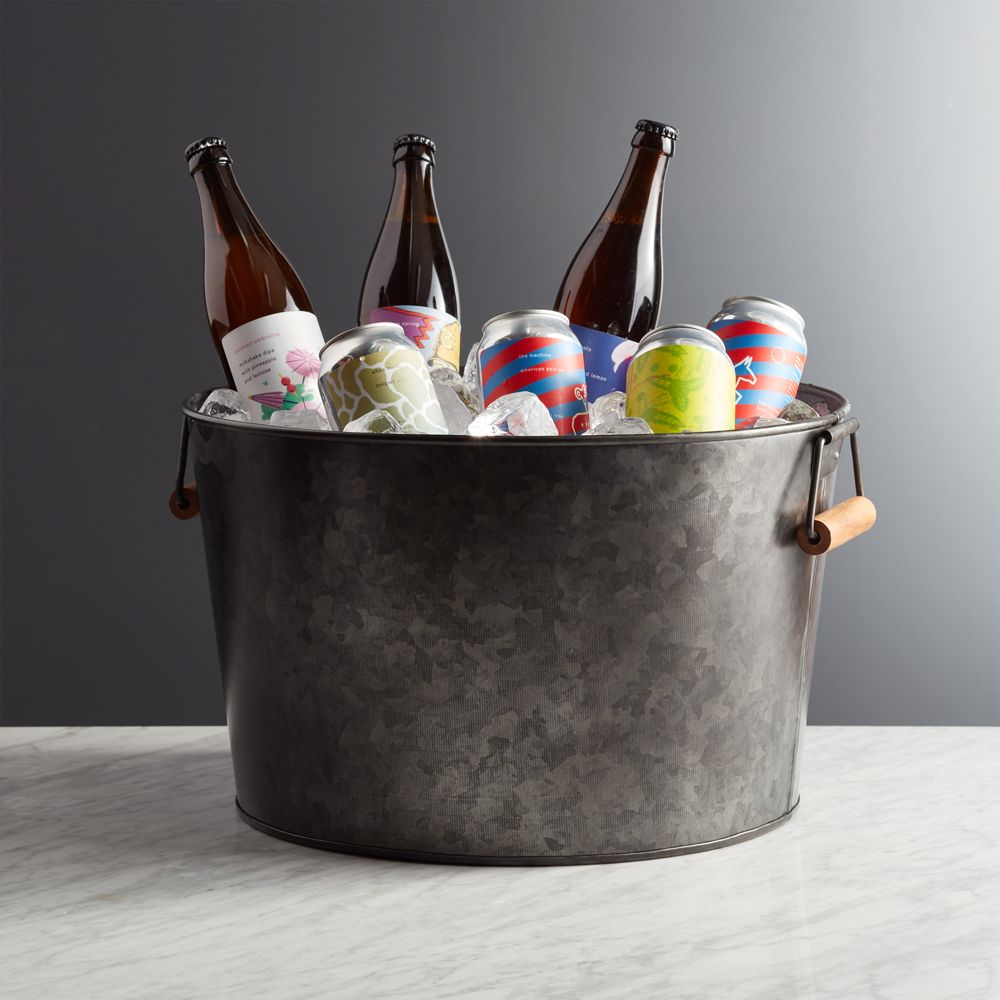 Black Galvanized Beverage Tub - Crate and Barrel | Havenly