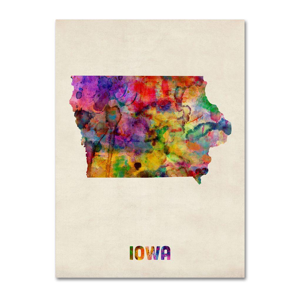 18 In X 24 In Lowa Map Canvas Art Multi Home Depot Havenly