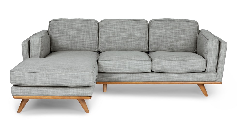 Timber 93" Left Sectional - Pebble Gray - Article | Havenly
