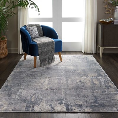 Comer Abstract Gray/Beige Area Rug - Wayfair | Havenly