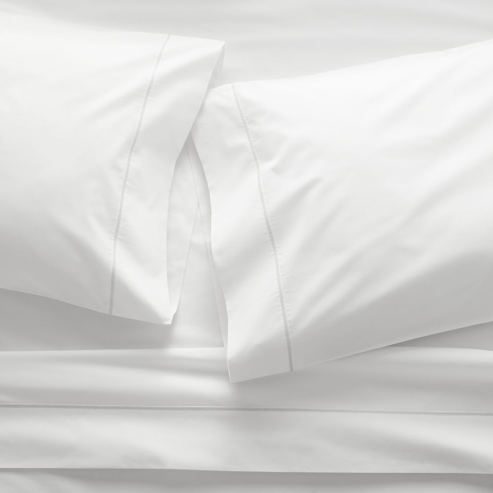 White Percale Sheet Set King - Crate and Barrel | Havenly