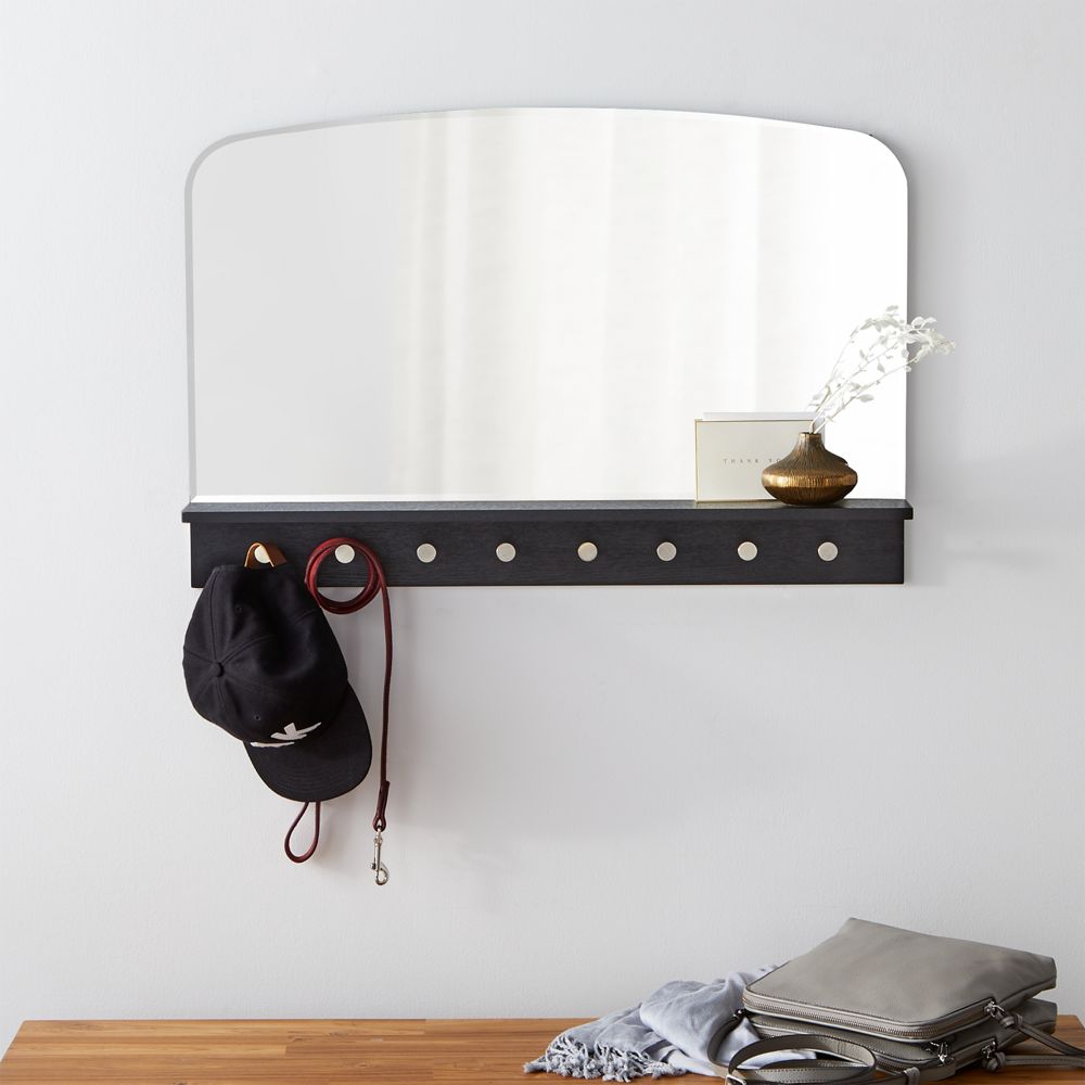 Conner Entryway Mirror With Hooks - Crate and Barrel | Havenly