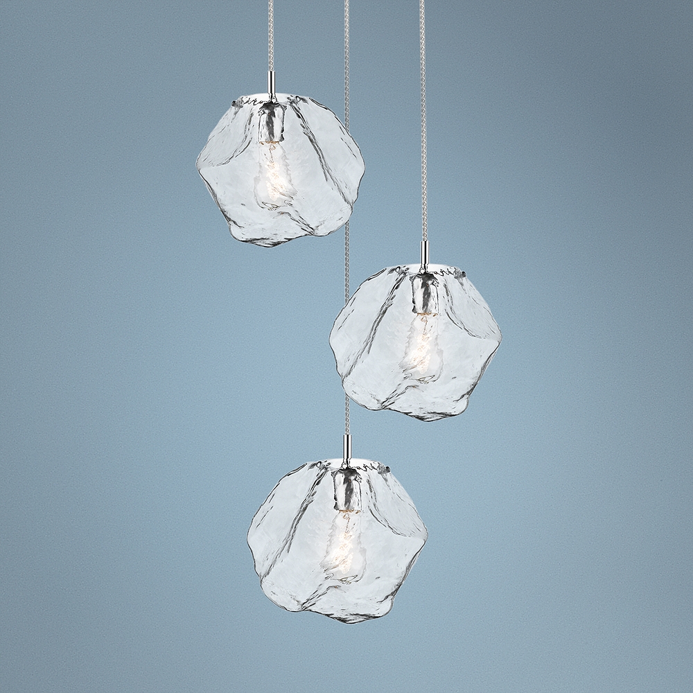 Boulder 23 1/2"W Stainless Steel 3-Light LED Pendant Light - Style ...