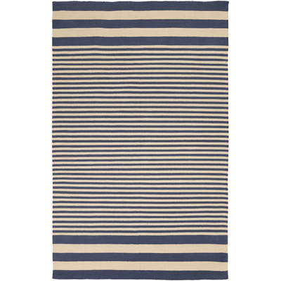Kinslee Beige/Navy Stripe Area Rug 8' x 11' - Wayfair | Havenly
