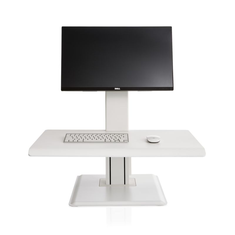 Humanscale ® White Single Monitor Quickstand Eco Standing Desk ...