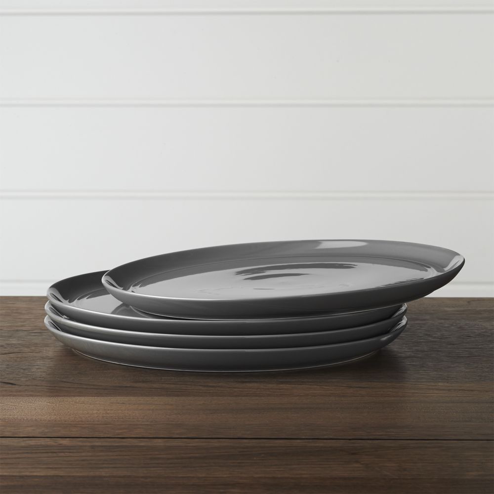 Hue Dark Grey Dinner Plates, Set of 4 - Crate and Barrel | Havenly