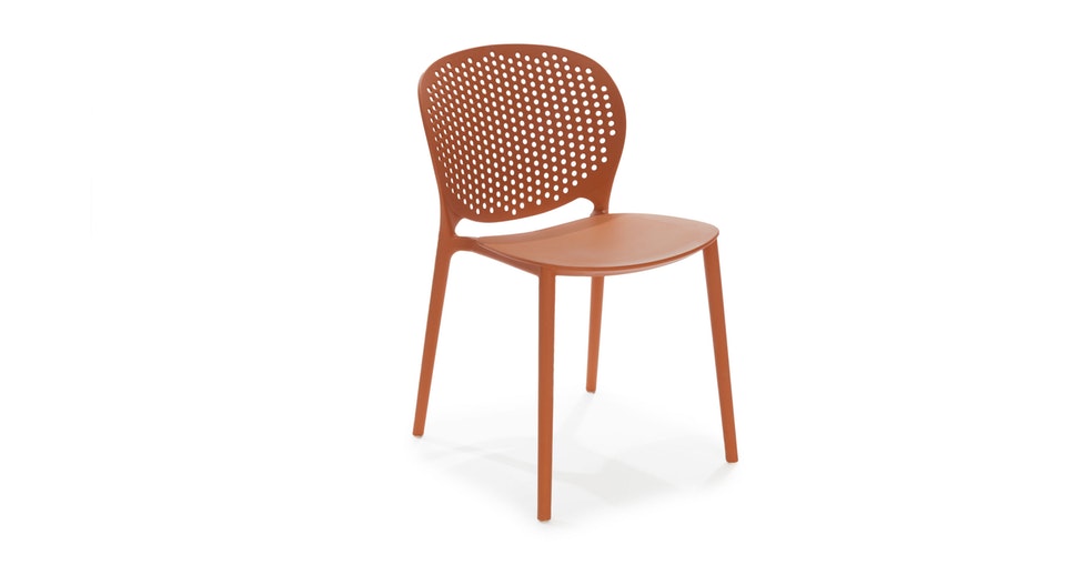 Dot Outdoor Stackable Dining Chair - Tanga Orange - Article | Havenly