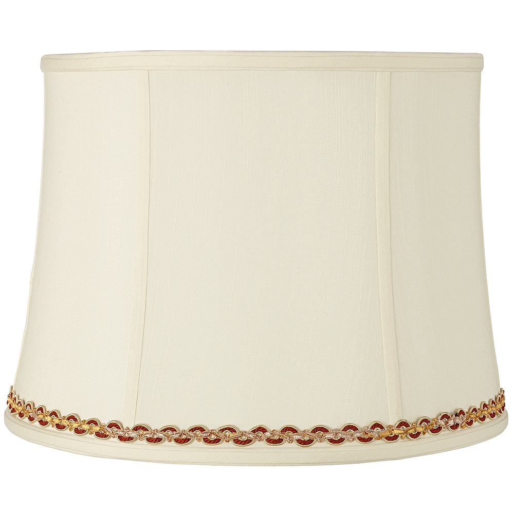 Springcrest Drum Shade with Gold and Rust Trim 14x16x12 (Spider ...