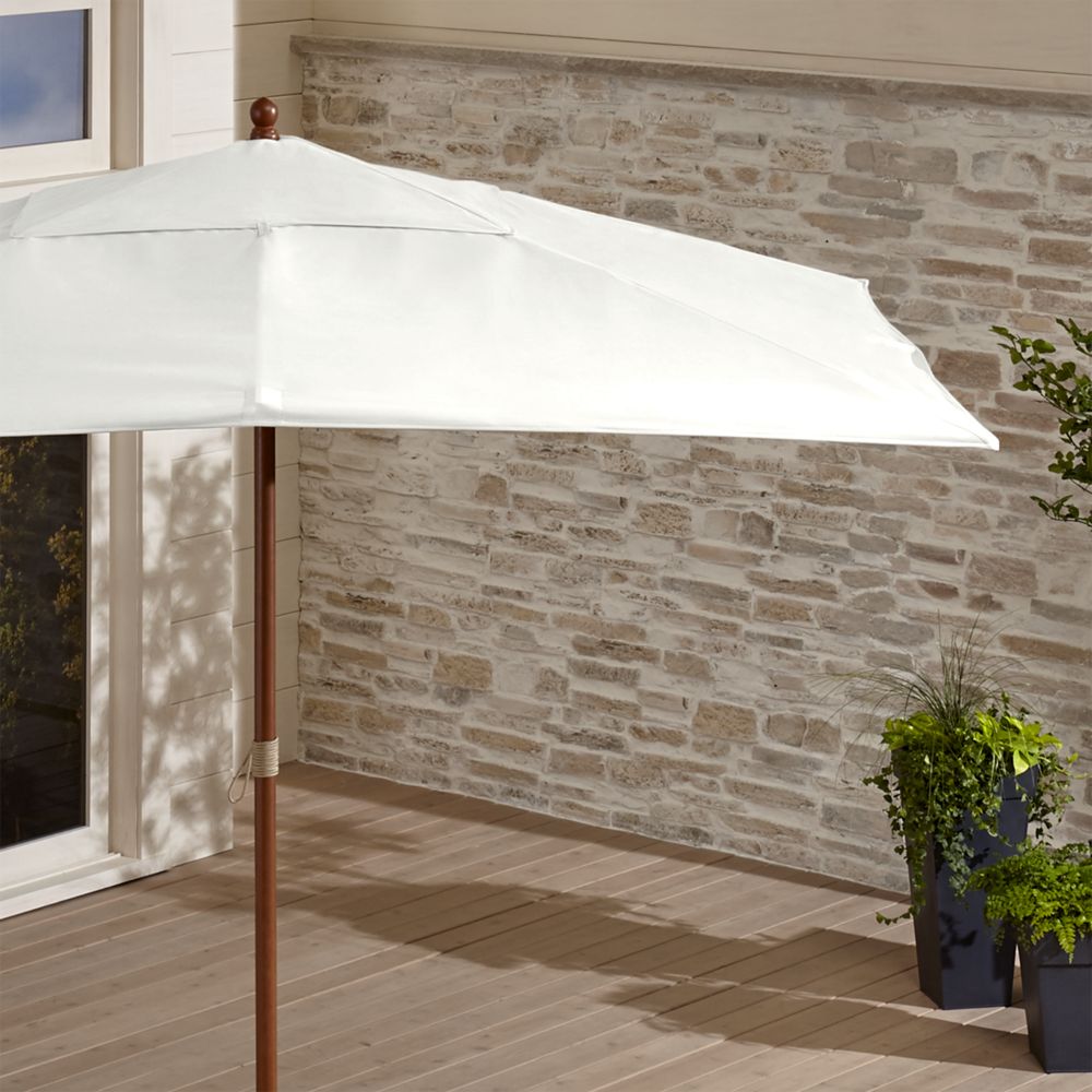 10' Rectangular Sunbrella ® White Sand Outdoor Patio Umbrella with ...