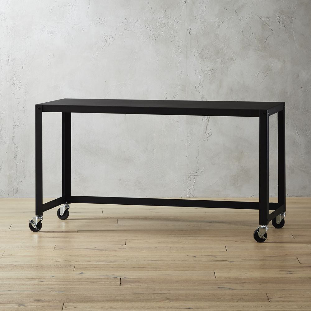 Go-Cart Black Rolling Console Table - CB2 | Havenly