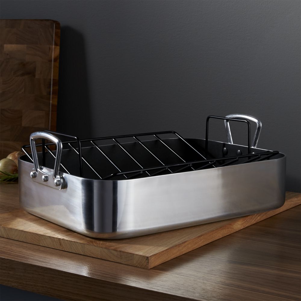 Large 16" Non-Stick Roaster - Crate and Barrel | Havenly