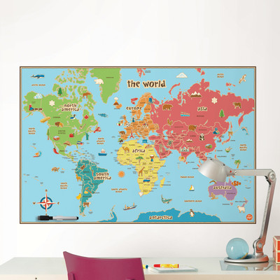 Lucas World Map Wall Decal - AllModern | Havenly