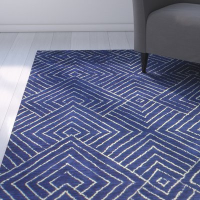 Utsey Hand-Tufted Wool Navy Area Rug - AllModern | Havenly