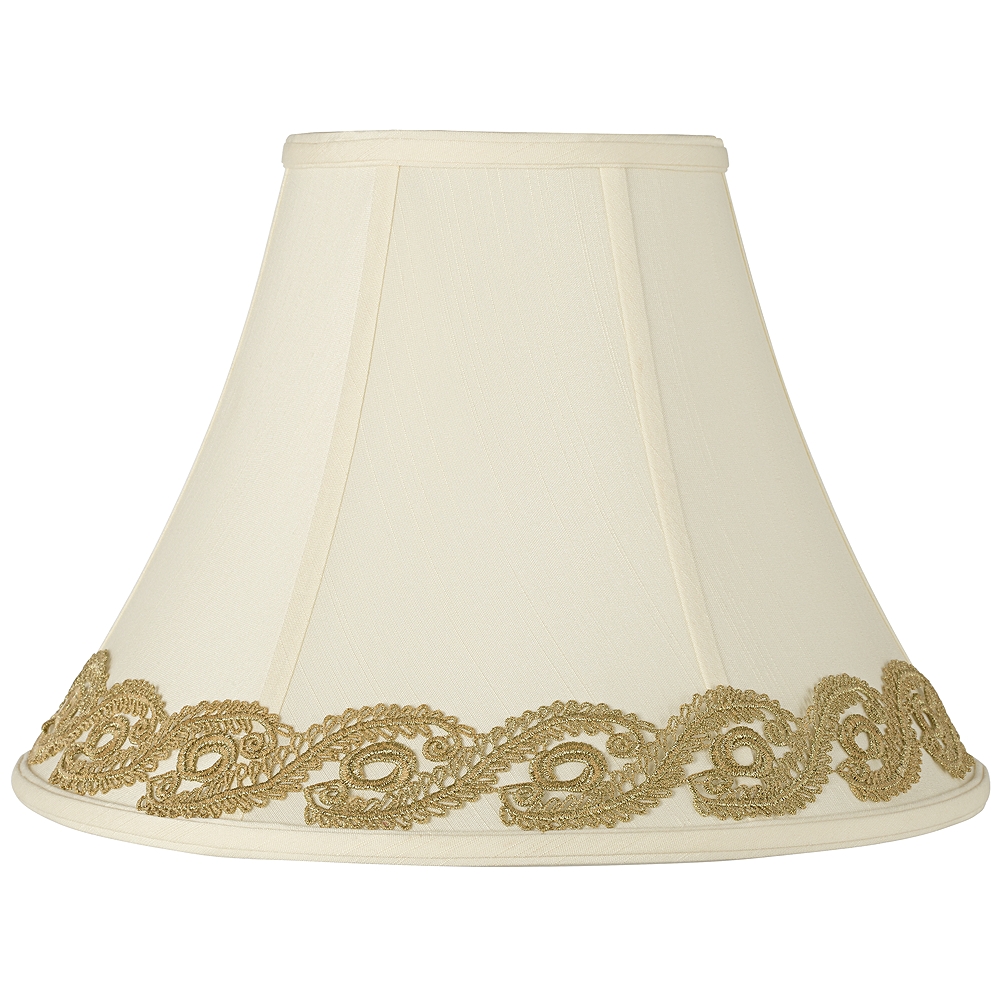 Springcrest Creme Shade with Gold Vine Lace Trim 7x16x12 (Spider ...