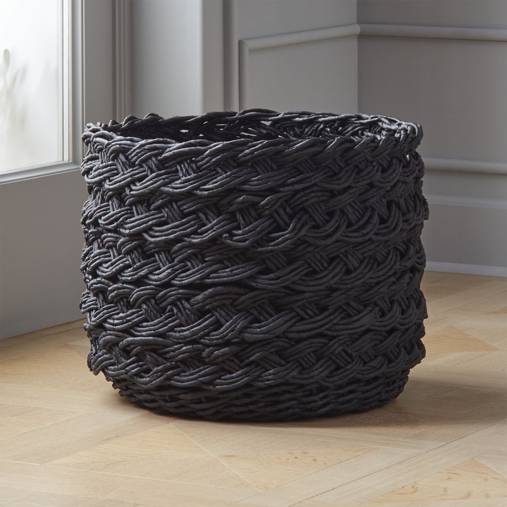 Black Braided Basket - CB2 | Havenly