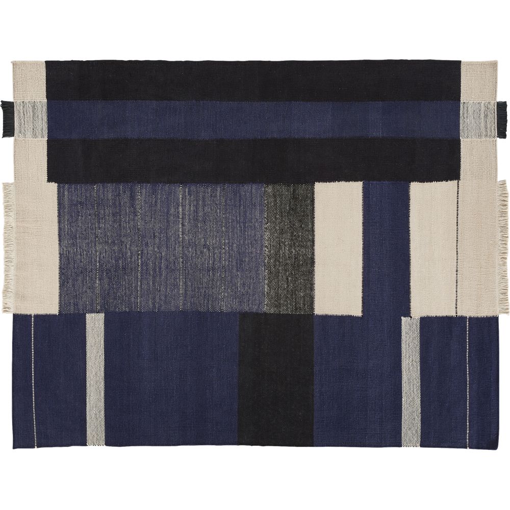 Haymarket Navy Wool Rug 8x10 - CB2 | Havenly