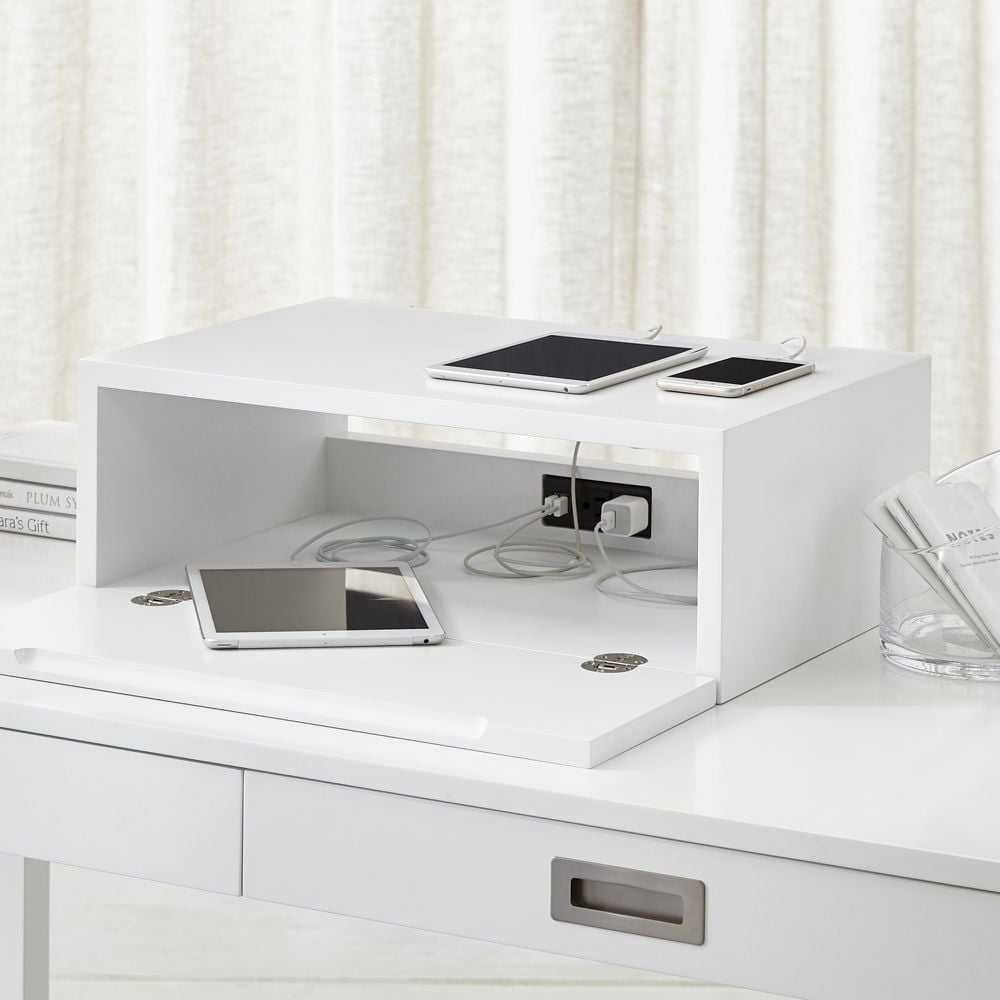Aspect White Charging Station with Power - Crate and Barrel | Havenly