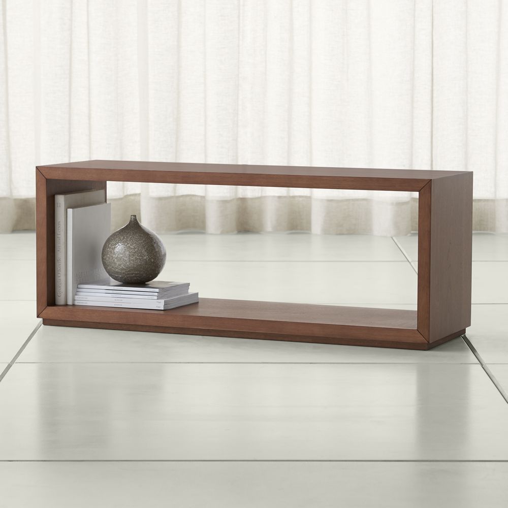 Aspect Walnut 47.5" Modular Open Storage Unit - Crate and Barrel | Havenly