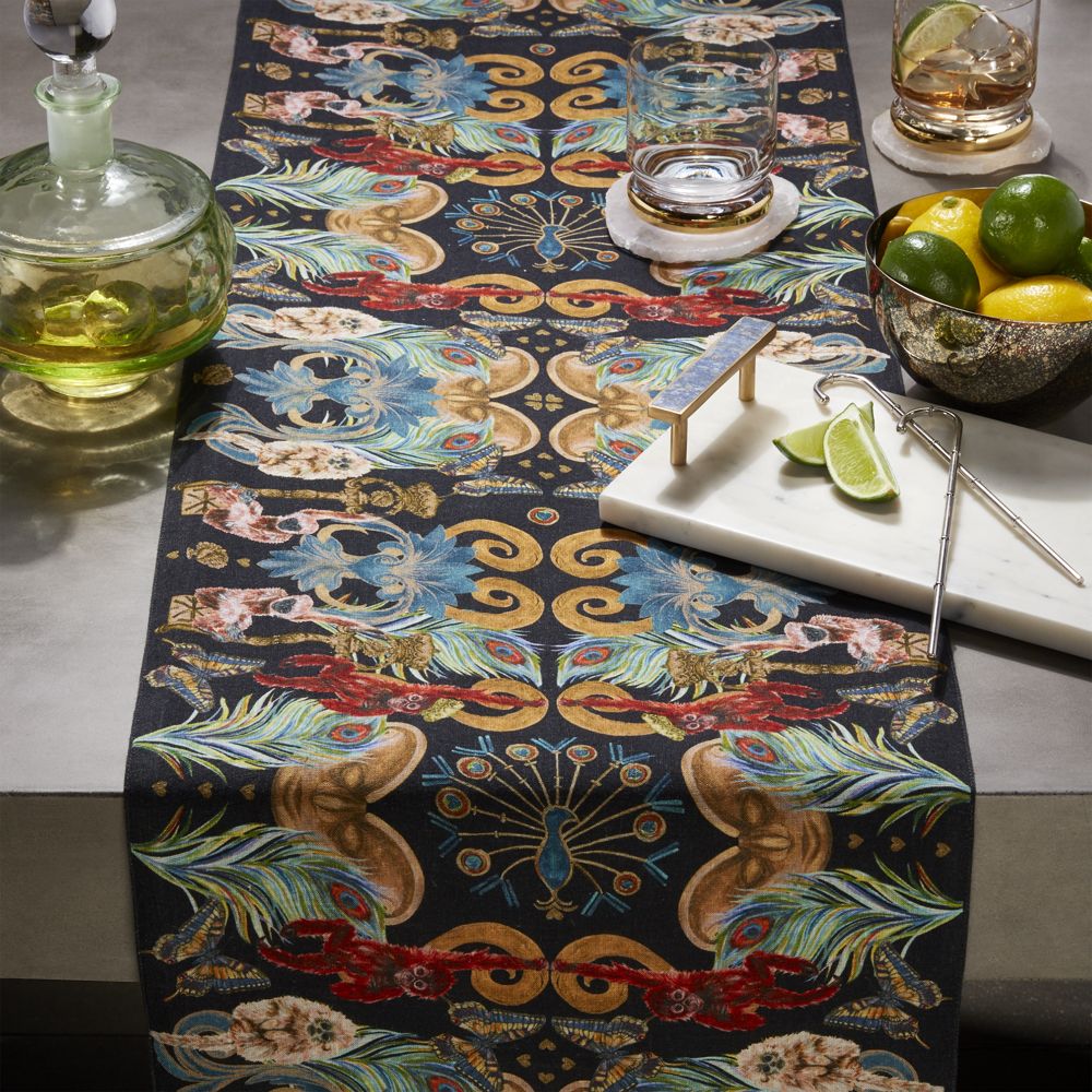 "Regal Monkeys Jungle Table Runner 90""" - CB2 | Havenly