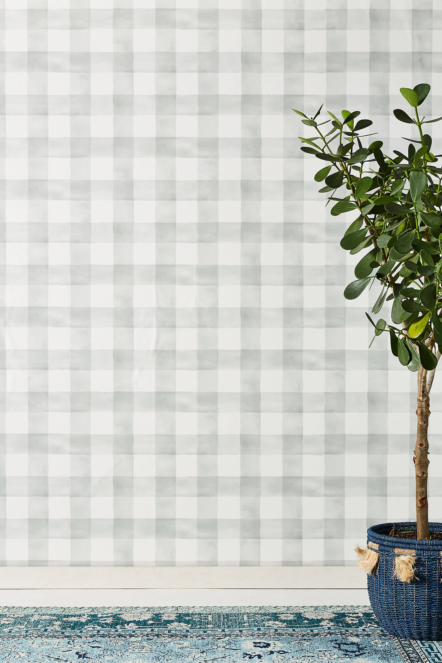 Watercolor Check Wallpaper - Anthropologie | Havenly