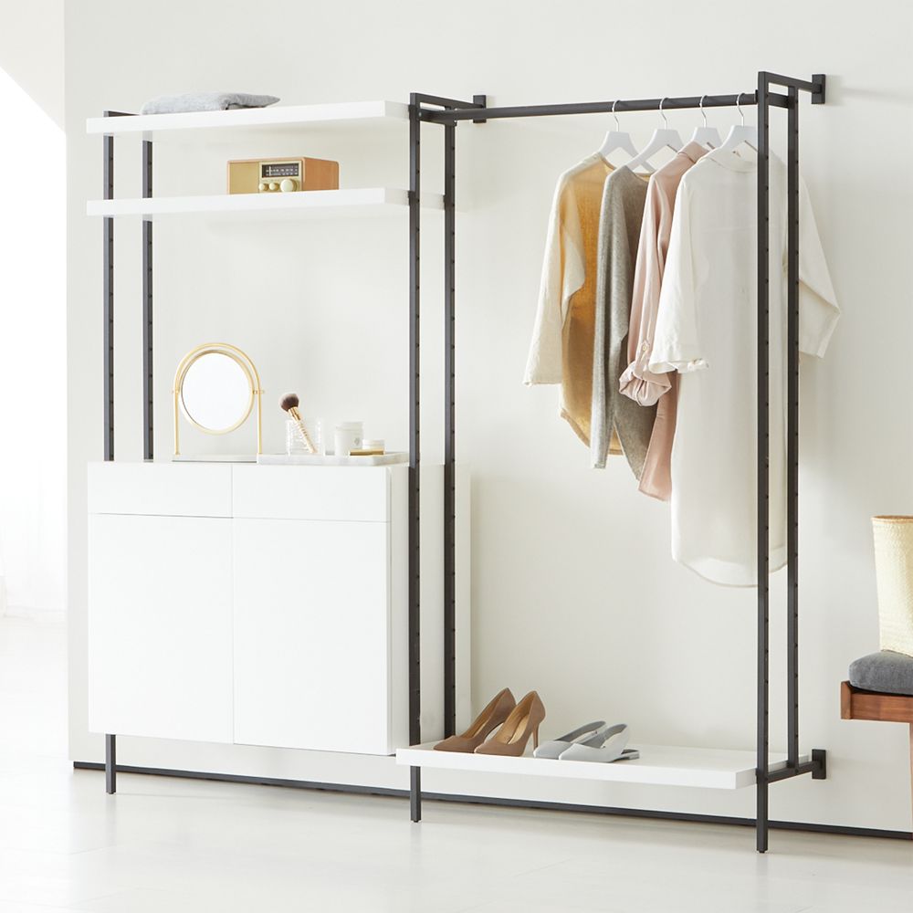 Flex Modular Clothing Rack and Closed Storage Cabinet with Shelves ...